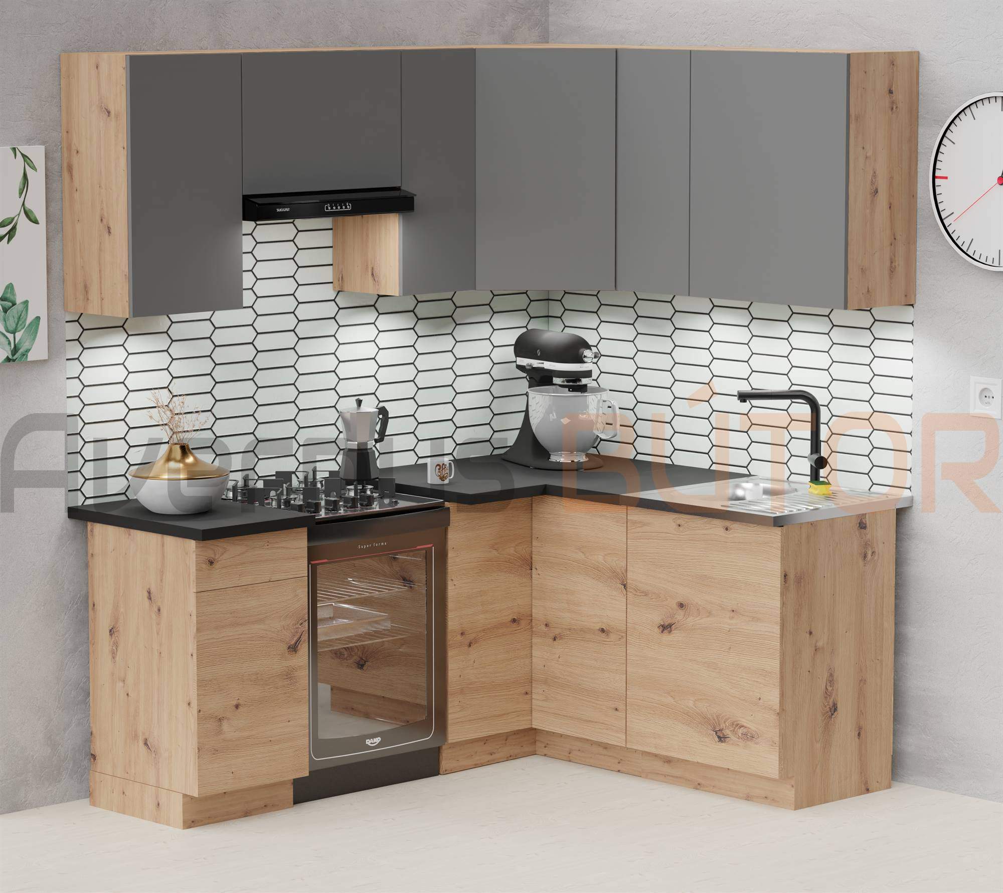 Langen A 190x150cm L alakú sarok konyhablokk - AVERNUS Bútor | Nappali ...